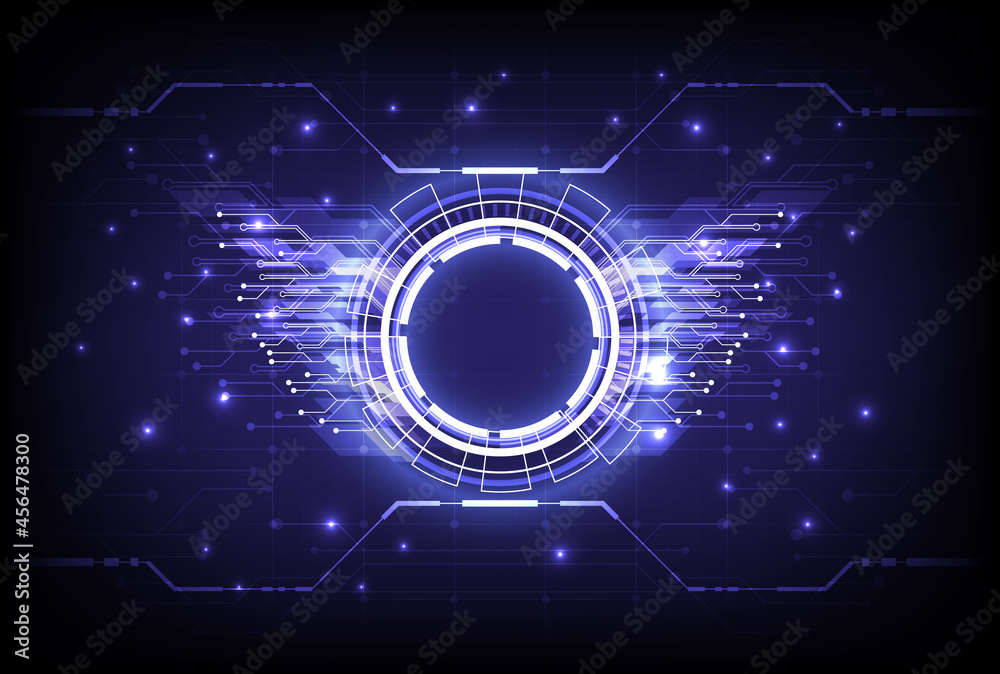 Futuristic Sci-Fi glowing HUD circle element. Abstract hi-tech ...