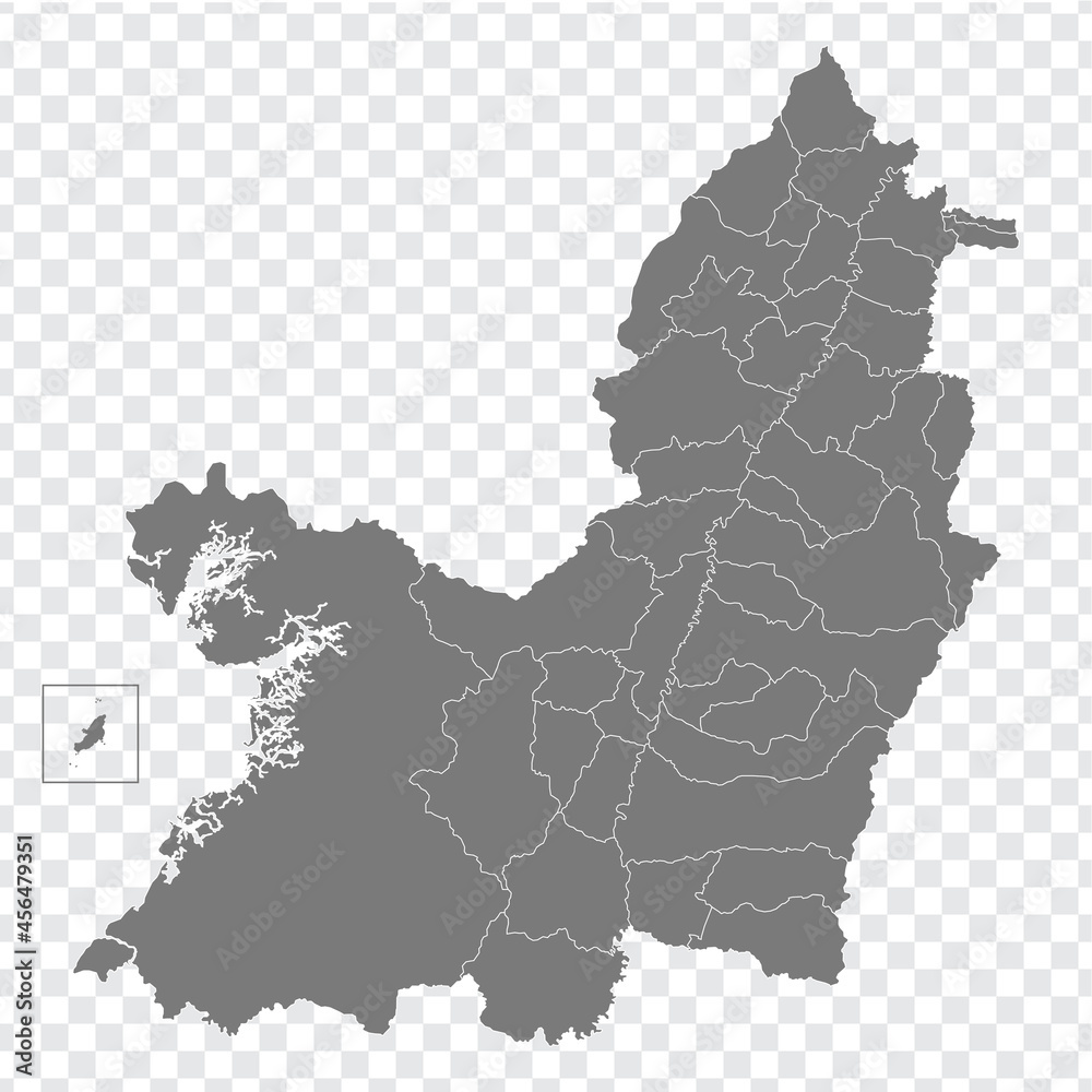 Blank map Cauca Valley of Colombia. High quality map Cauca Valley with ...