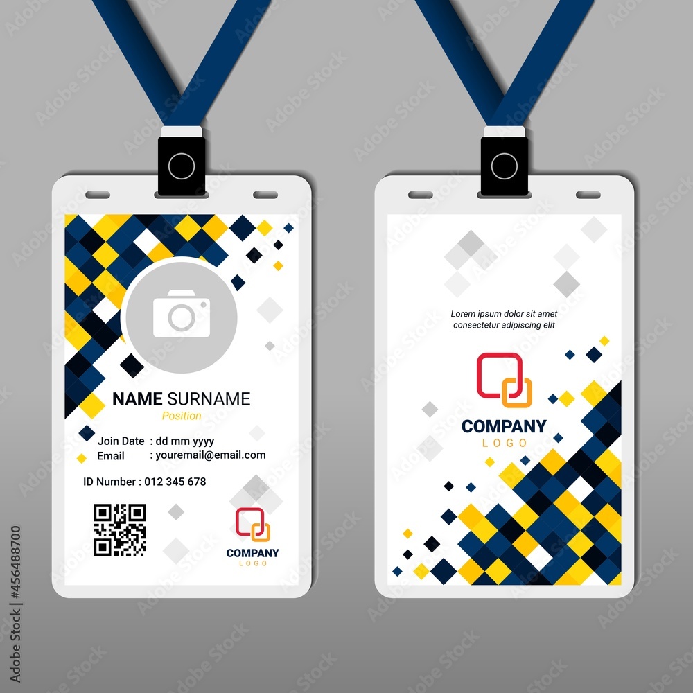 Abstract Geometric ID Card Design for Company or Business Stock Vector ...