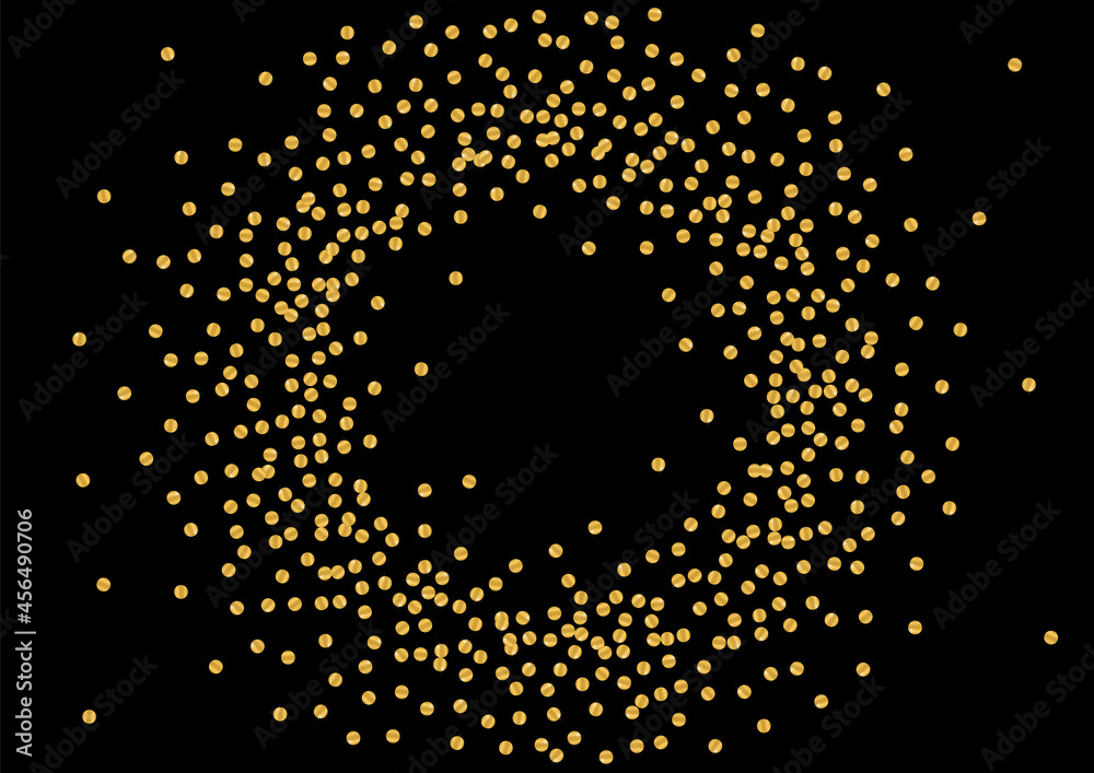 Gold Metallic Circle Texture. Blink Confetti Illustration. Golden Foil ...