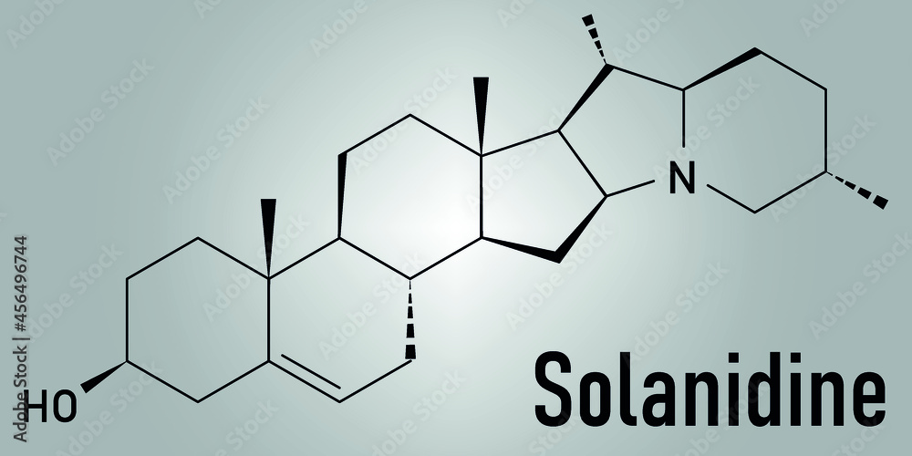 Solanidine potato toxin molecule. Skeletal formula. Stock Vector ...