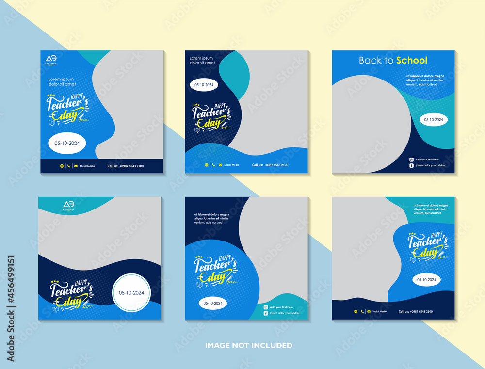 happy teacher's day social media template Stock Vector | Adobe Stock