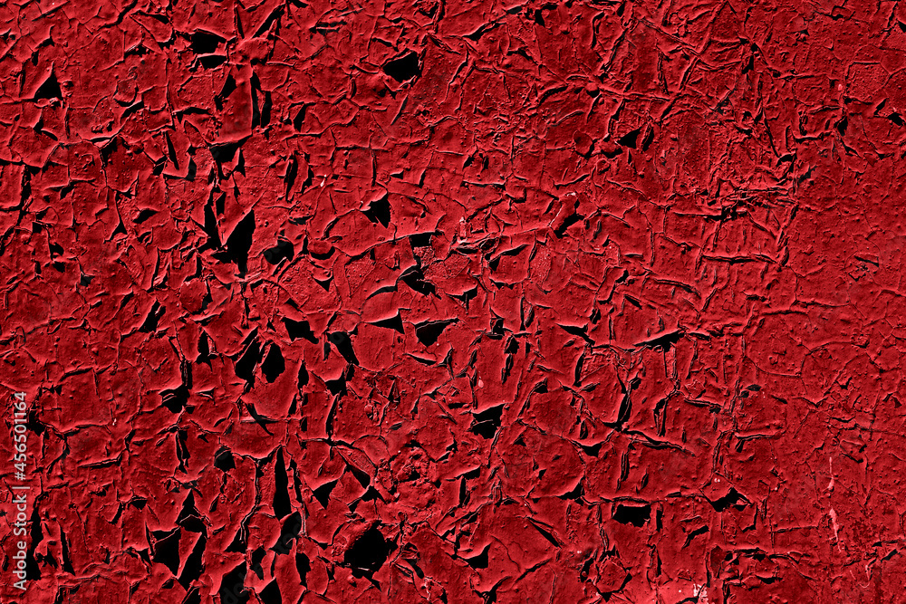 Red cracked paint background. Painted Red Peeling Metal Texture ...
