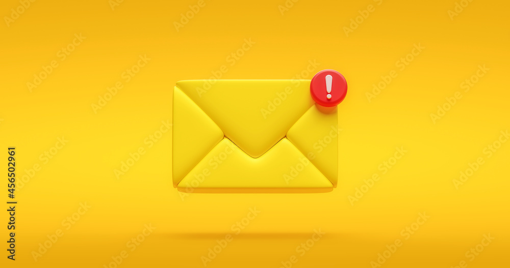 Yellow notification message icon symbol or new chat social internet ...