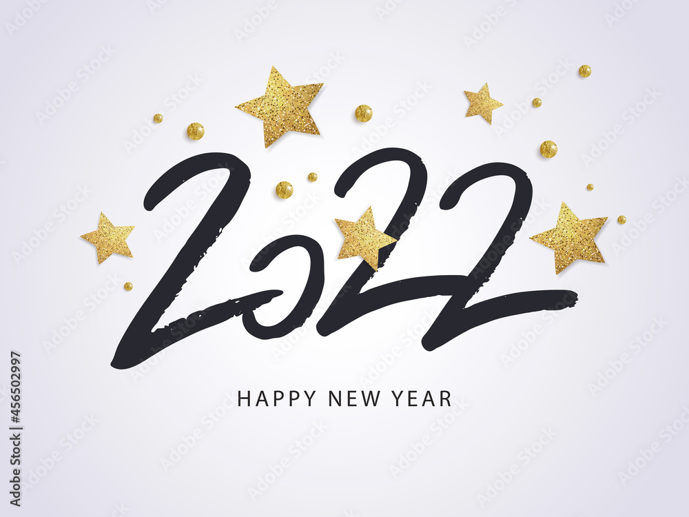 Happy New Year 2022. Vector holiday illustration with 2022 logo text ...