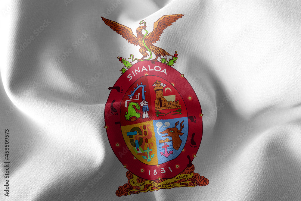 3D illustration flag of Sinaloa is a region of Mexico Stock ...