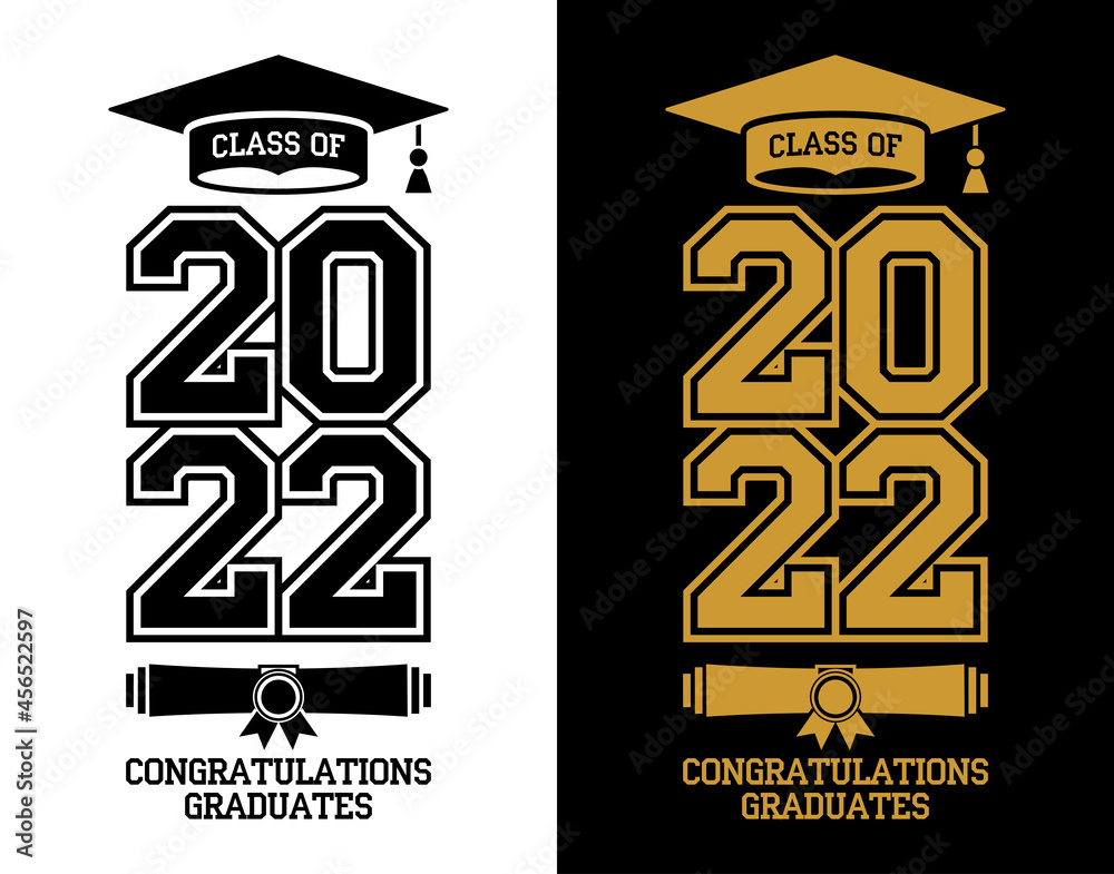 Lettering Class of 2022 for greeting, invitation card. Text for design ...