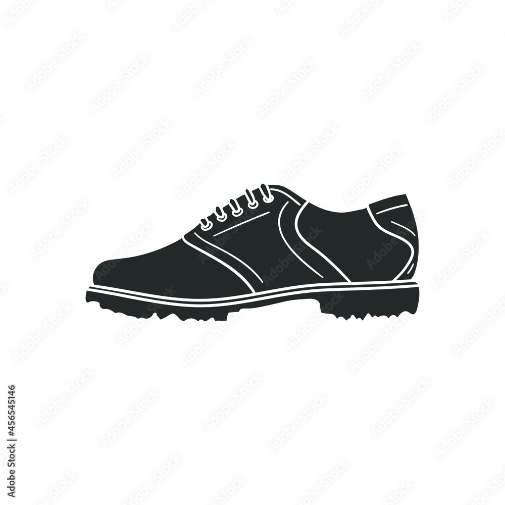 Golf Shoes Icon Silhouette Illustration. Sport Footwear Vector Graphic ...