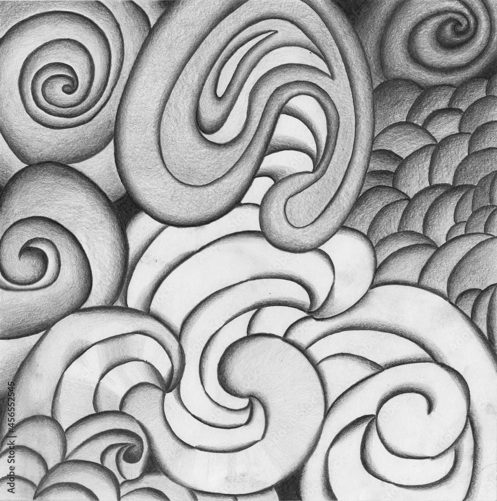 Abstract fluid Realistic Hand-Drawing Stock Illustration | Adobe Stock