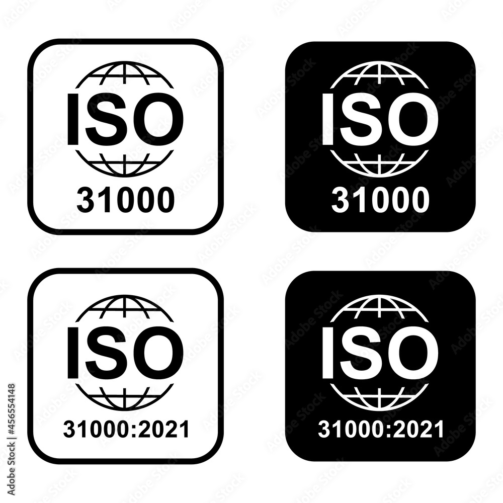 Set of Iso 31000 icon. Risk Management. Standard quality symbol. Vector ...