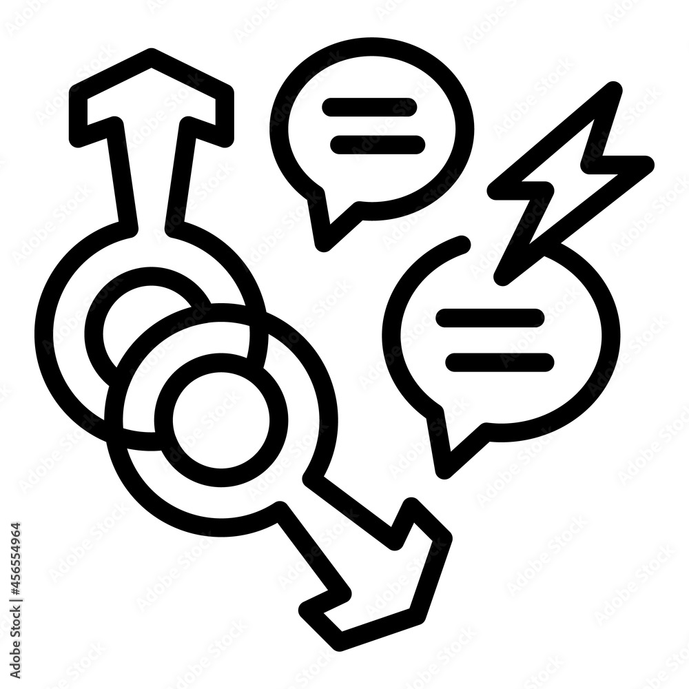 Gender Stereotype Icon Outline Vector Woman Violence Social Equality