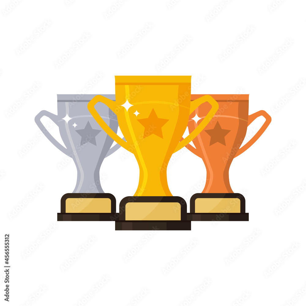 Conjunto de icono de copa de trofeo. Ganador. Concepto de premiación y ...