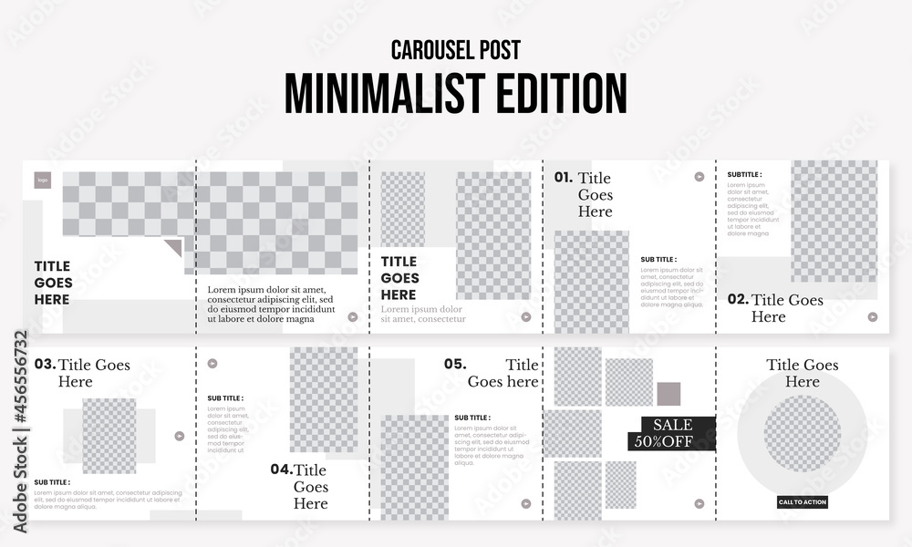 Set of editable social media instagram carousel post minimalist design ...
