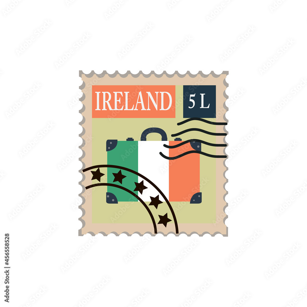 Сanceled postage stamp. Vector mark illustration for gluing on the ...