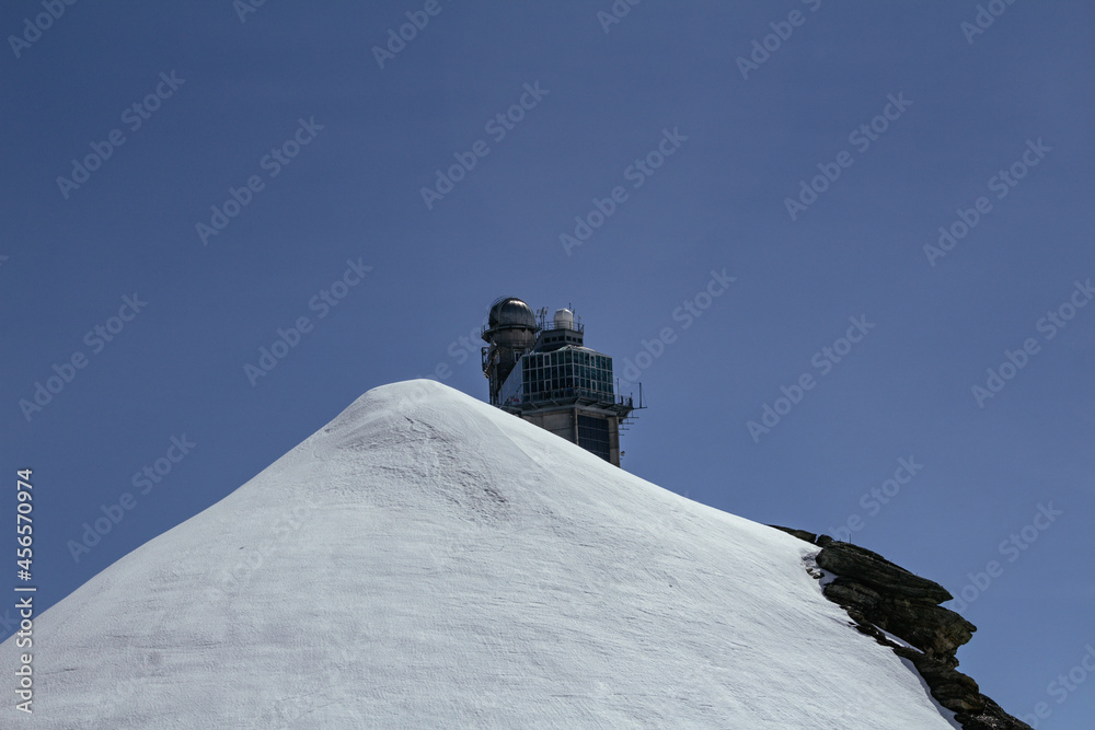 View of the Sphinx Observatory on Jungfraujoch, located at the Jungfrau ...