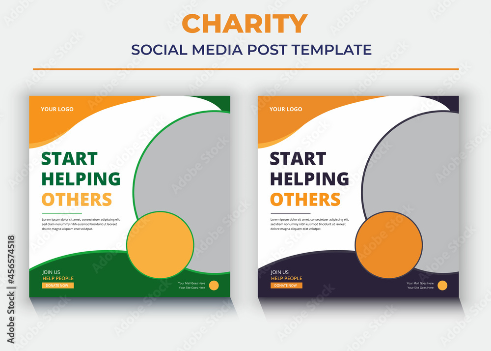 charity Social media post and flyer, Start Helping Others Social media ...