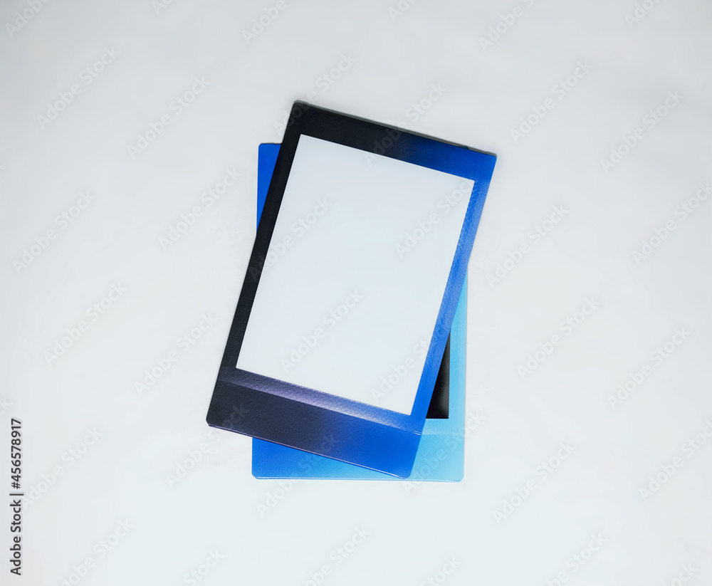 Two blank instax photo frame on white background as template for ...