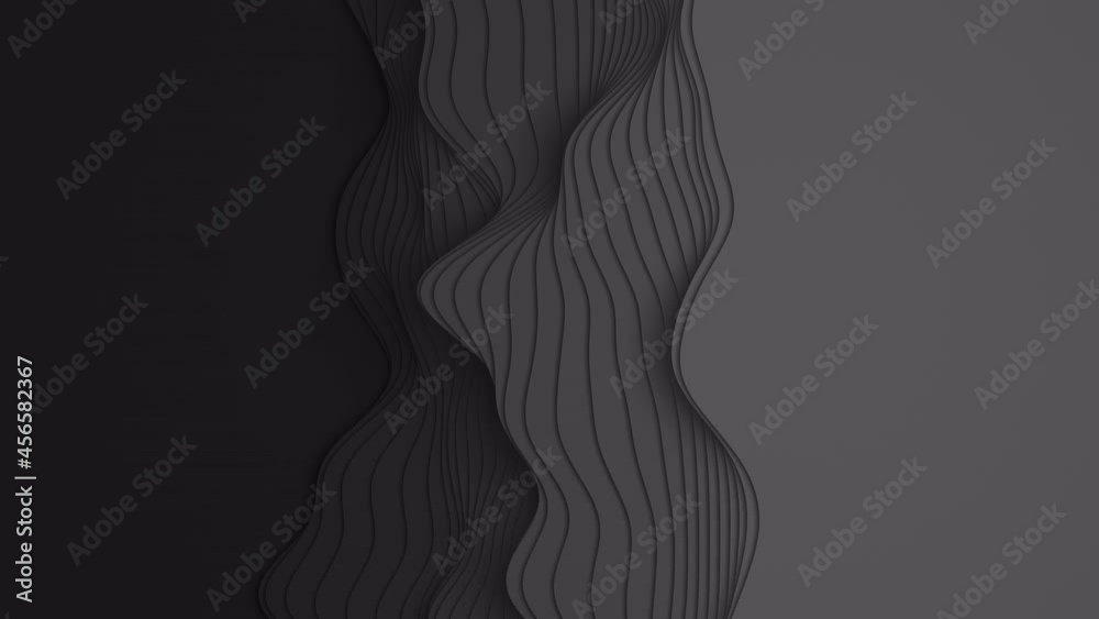 Paper cut dark abstract animation background loop. 3D paper craft ...