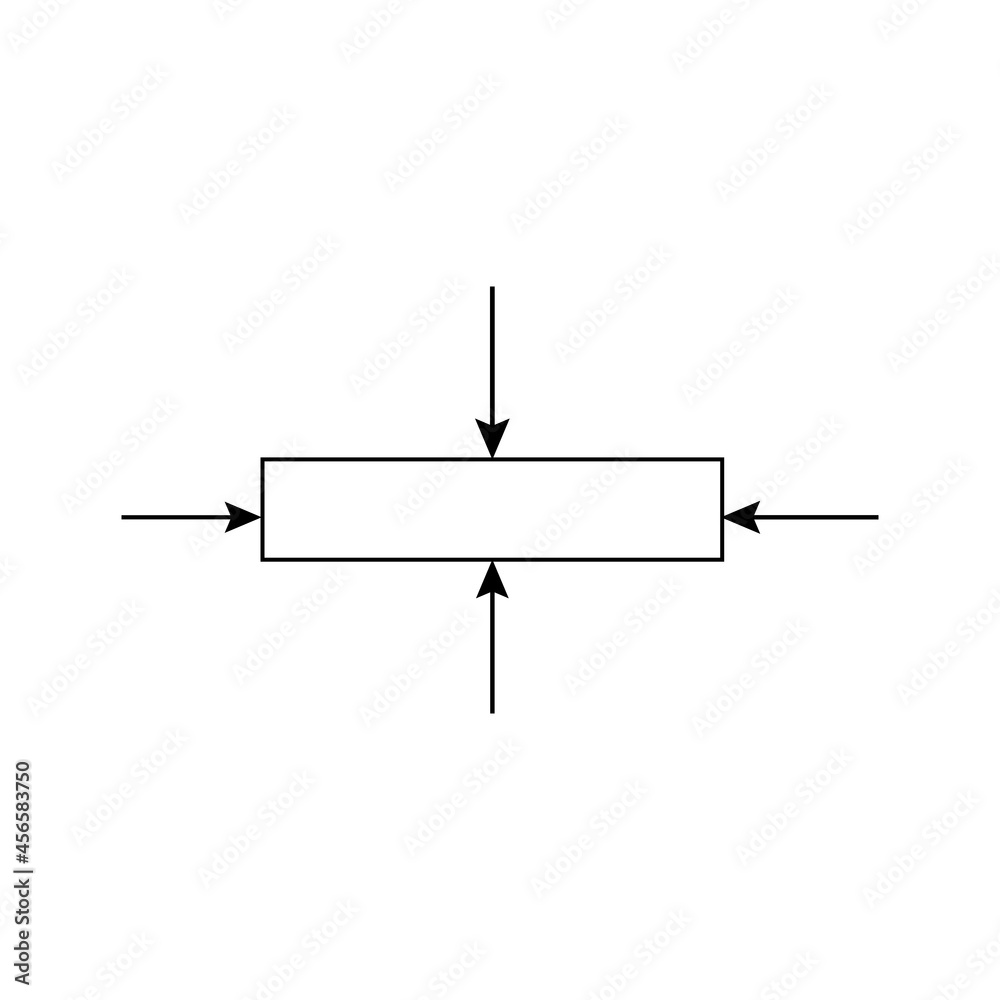 Diagram template with arrows pointing to a rectangle in the middle ...