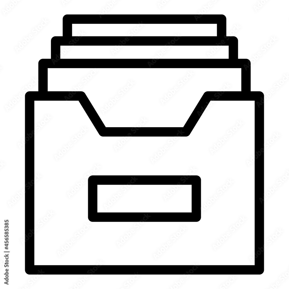 File folder icon outline vector. Portfolio document. Computer paper ...