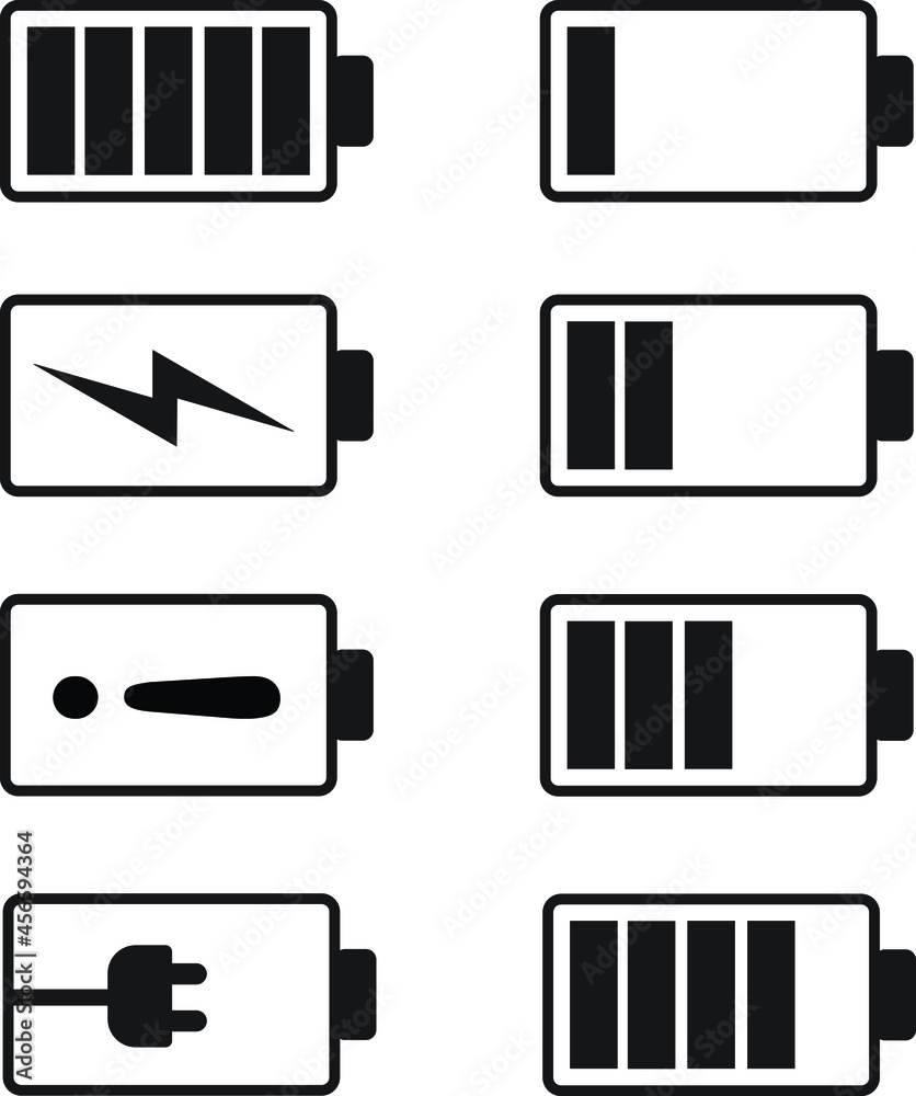 Vector battery icon set.Vector icon collection design battery level ...