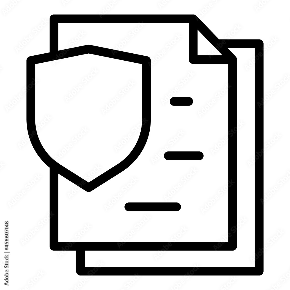 Shield document icon outline vector. Data security. File protection ... Shield document icon outline vector. Data security. File protection ...
