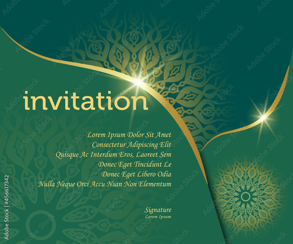 mandala background luxury invitation template. Gold color design looks ...