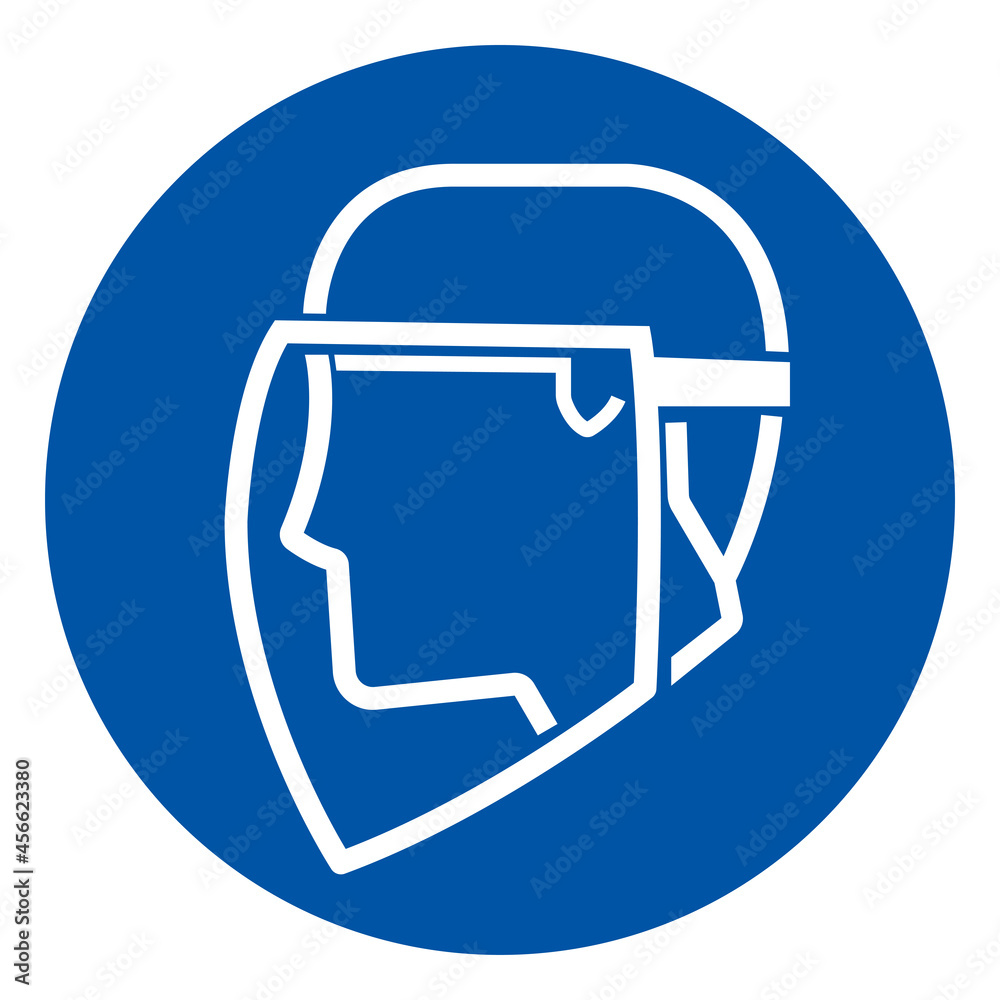Face Shield Required Symbol Sign ,Vector Illustration, Isolate On White ...
