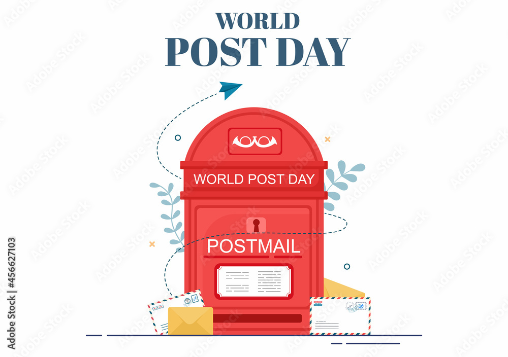 World Post Day Background Which is Celebrated on October 9 with Mail ...