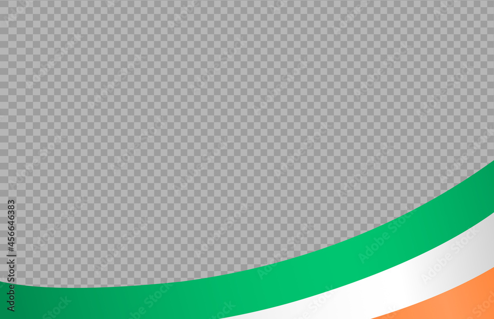 Waving flag of Ireland isolated on png or transparent background,Symbol ...