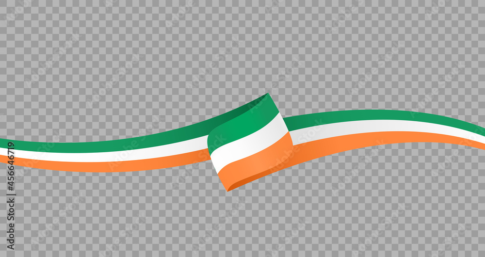 Waving flag of Ireland isolated on png or transparent background,Symbol ...
