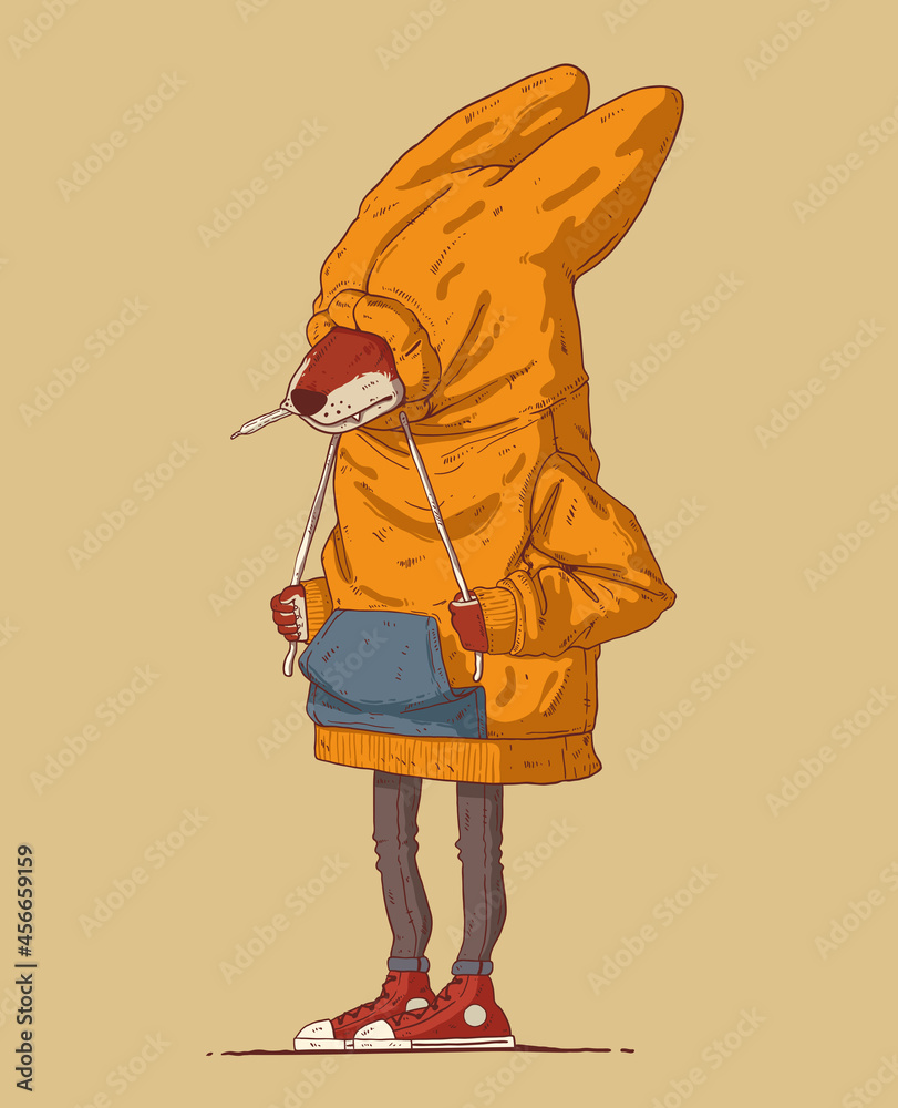 Vetor do Stock: A hipster fox smoking a joint, vector illustration ...