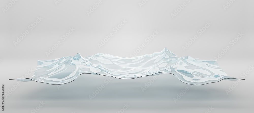 Abstract glass geometric figure, texture surface water, liquid ripples ...