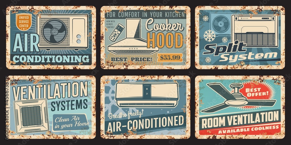 Vettoriale Stock Air conditioning and ventilation metal rusty plates ...