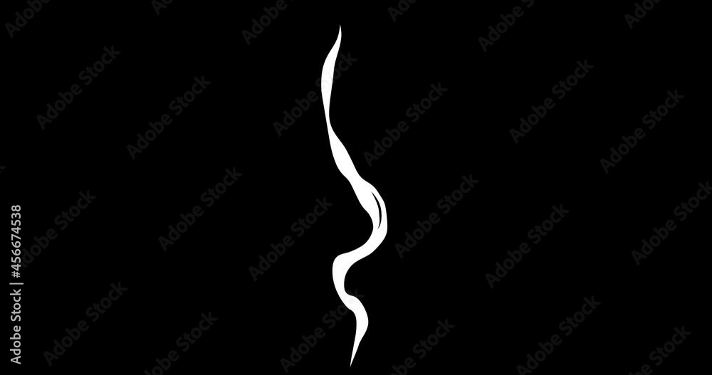 Looped frame by frame anime styled animation of cigarette smoke or ...
