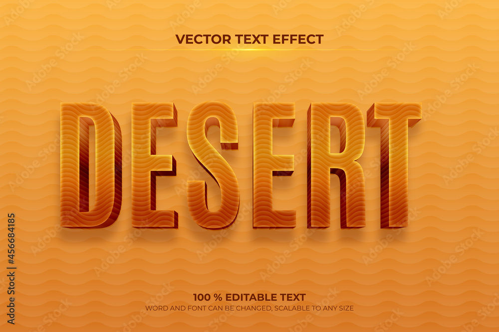Desert editable 3d text effect with sand backround style Stock Vector ...