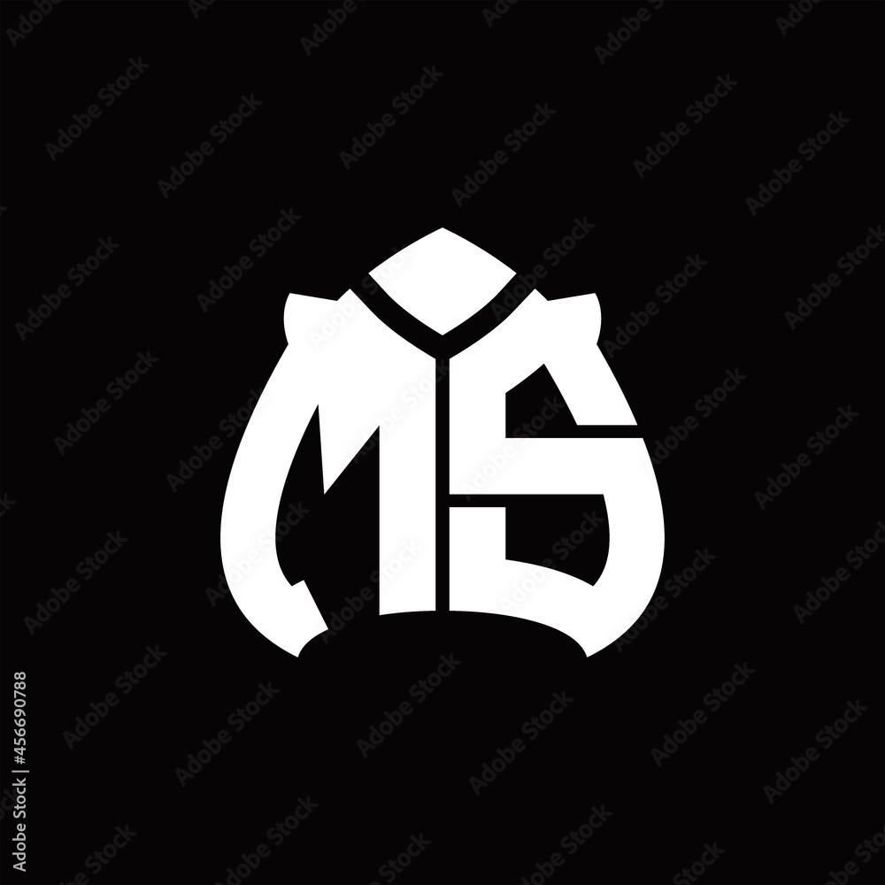 MS Logo monogram with spade shape design template Stock Vector | Adobe ...