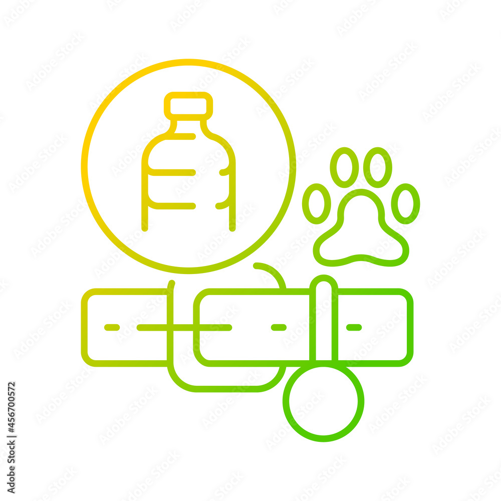 Dog collars made from plastic gradient linear vector icon. Eco-friendly ...