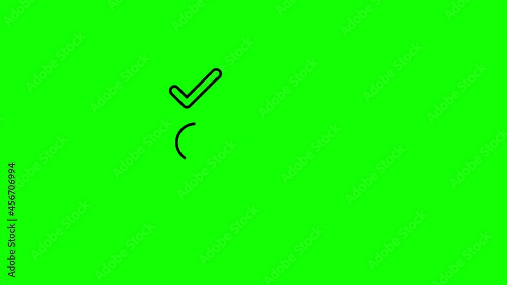 List line icon animation on the green screen background. 4K video ...