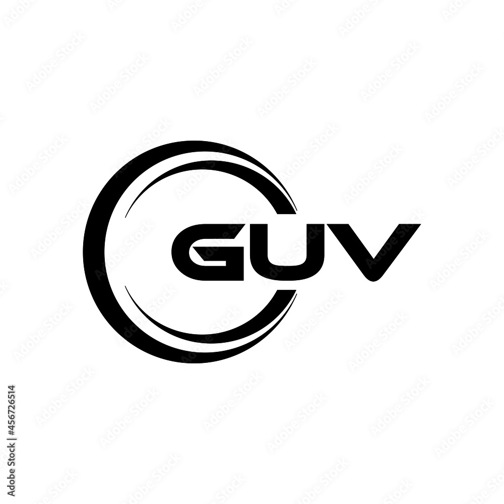 GUV letter logo design with white background in illustrator, vector ...