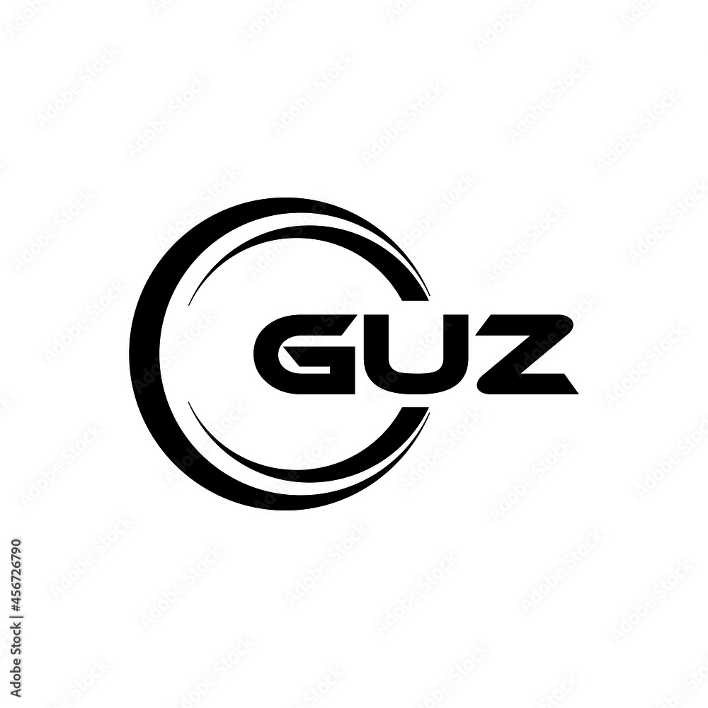GUZ letter logo design with white background in illustrator, vector ...