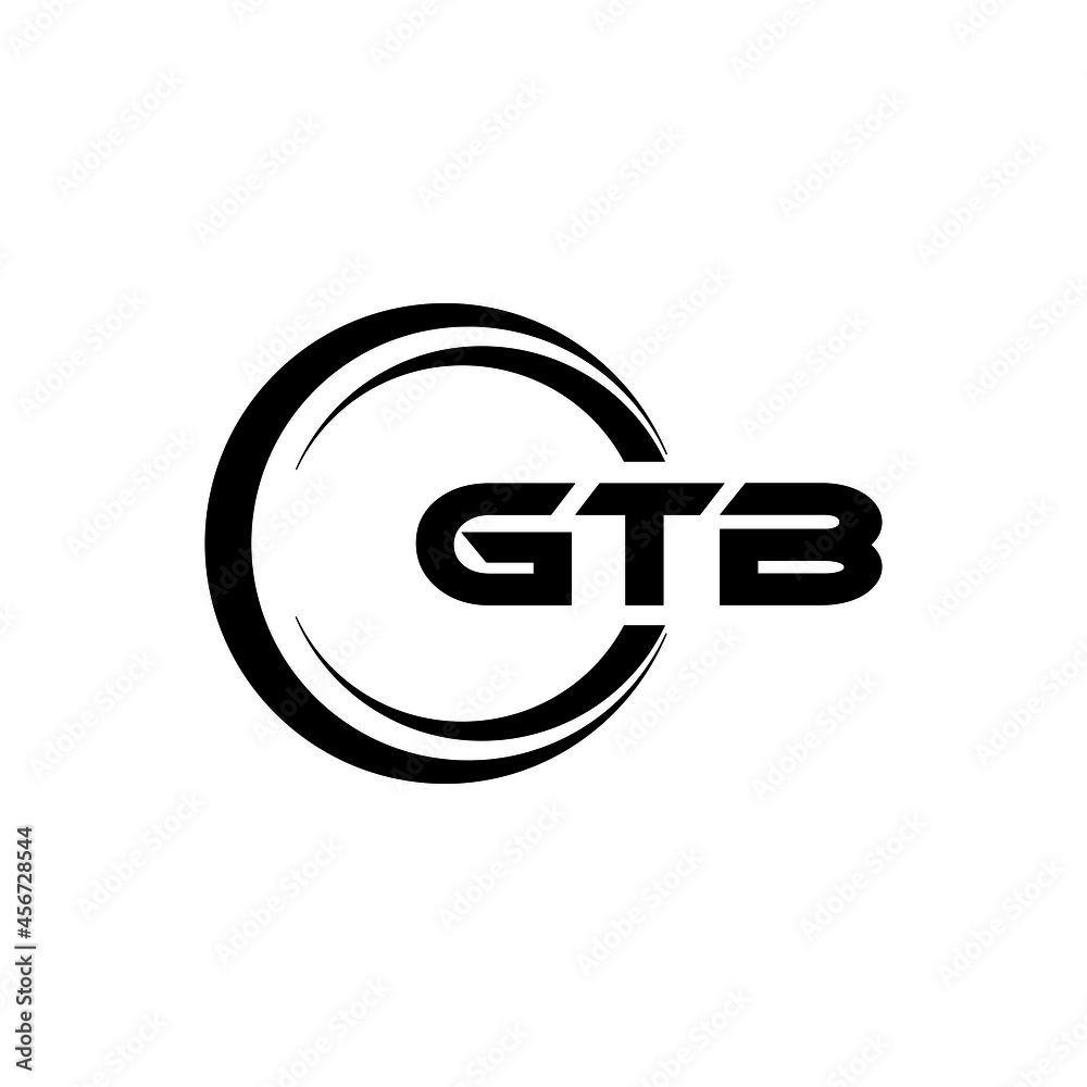 GTB letter logo design with white background in illustrator, vector ...