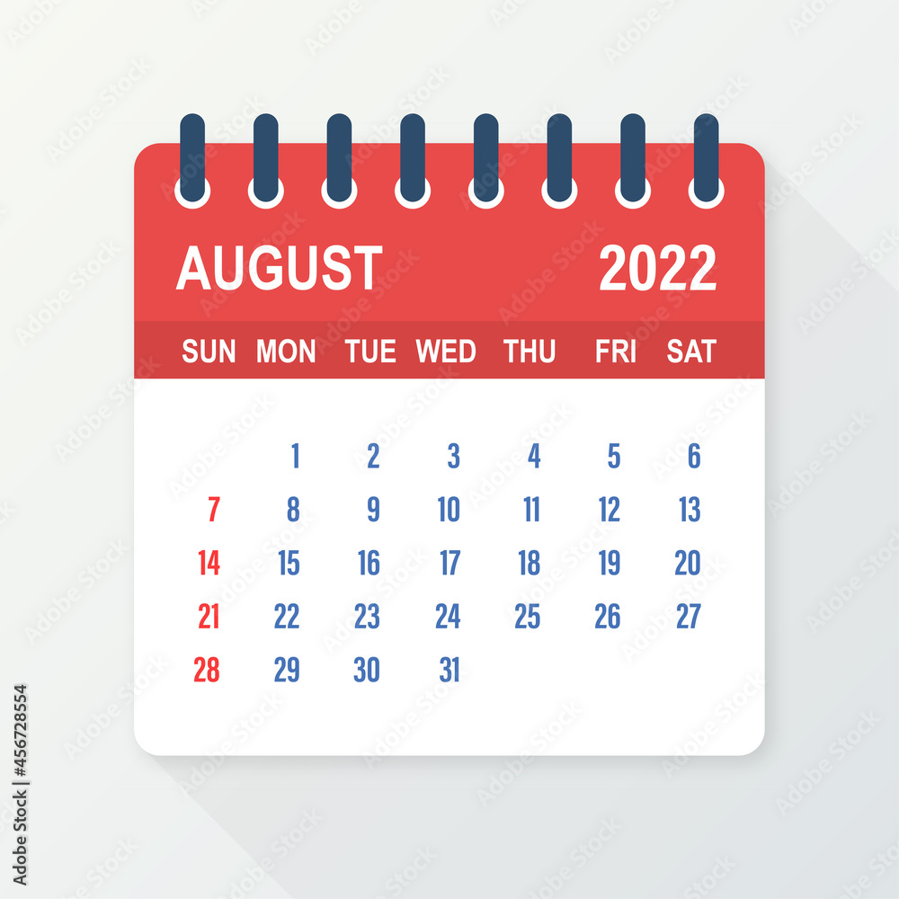 August 2022 Calendar Leaf Calendar 2022 In Flat Style Vector august-2022-calendar-leaf-calendar-2022-in-flat-style-vector