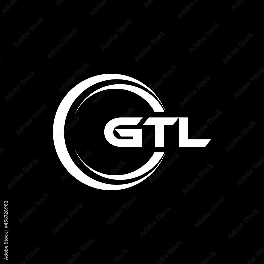 GTL letter logo design with black background in illustrator, vector ...