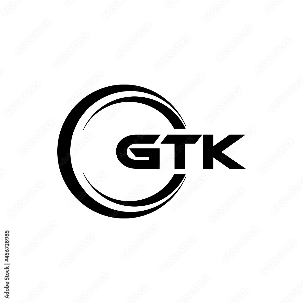 GTK letter logo design with white background in illustrator, vector ...
