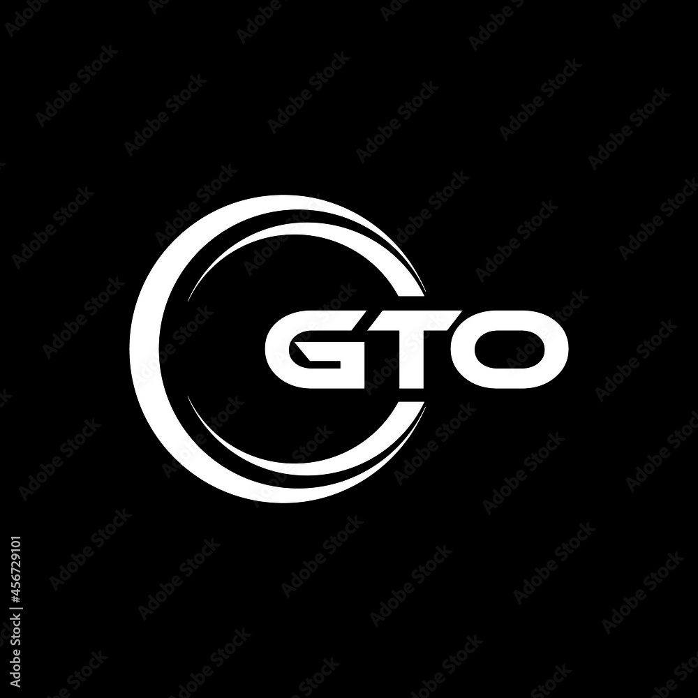 GTO letter logo design with black background in illustrator, vector ...