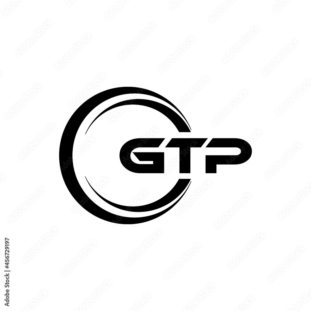 GTP letter logo design with white background in illustrator, vector ...
