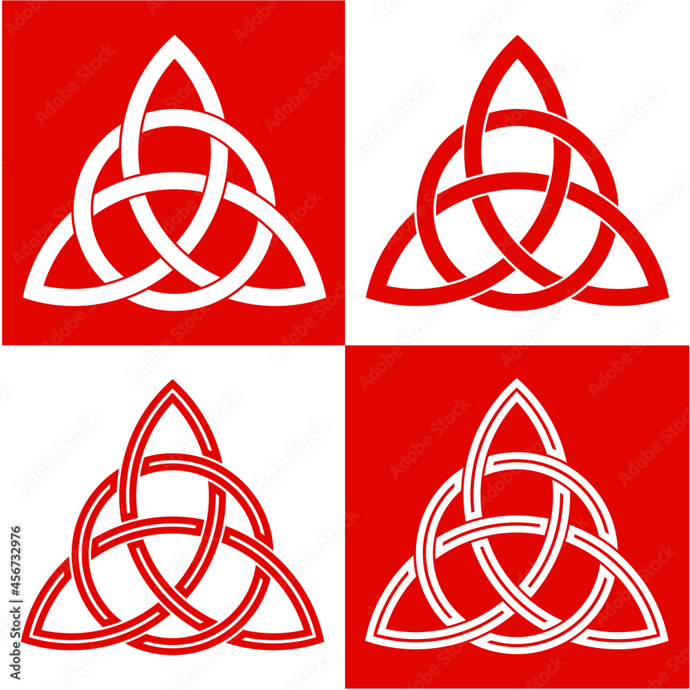 Triquetra symbol set, celtic knot logo. Scandinavian protective amulet ...
