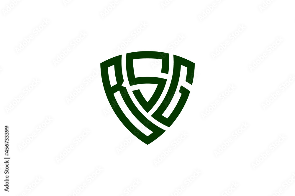 bsg creative letter shield logo design vector icon illustration Stock ...
