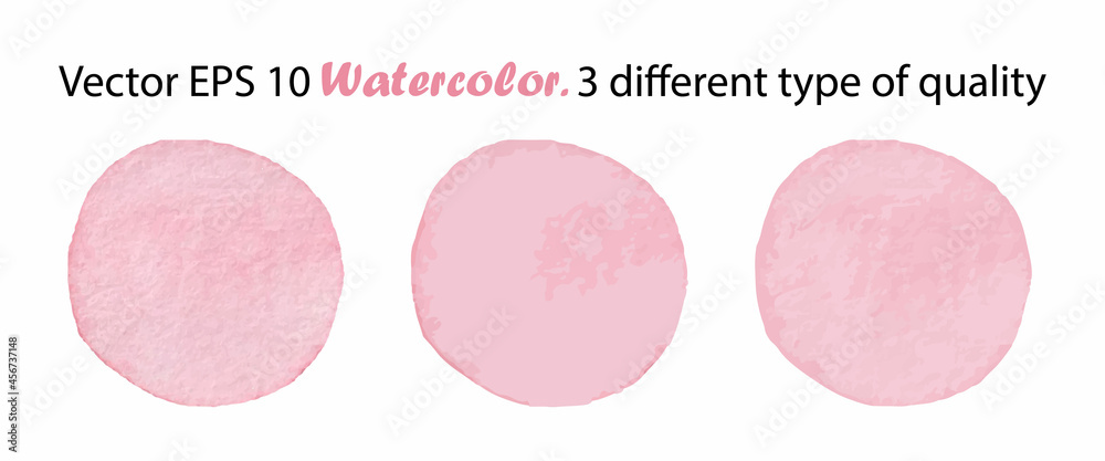 Vector Watercolor Brush Stroke Splash Circle in Pink Girly Color ...